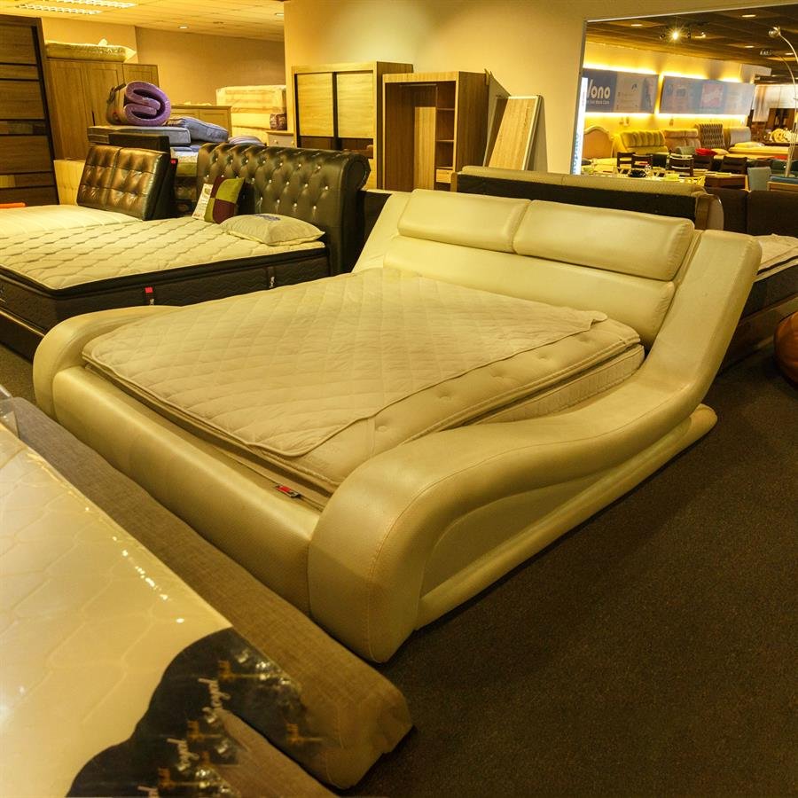 White Padding Mid King Size Bed Frame | Building Materials Online