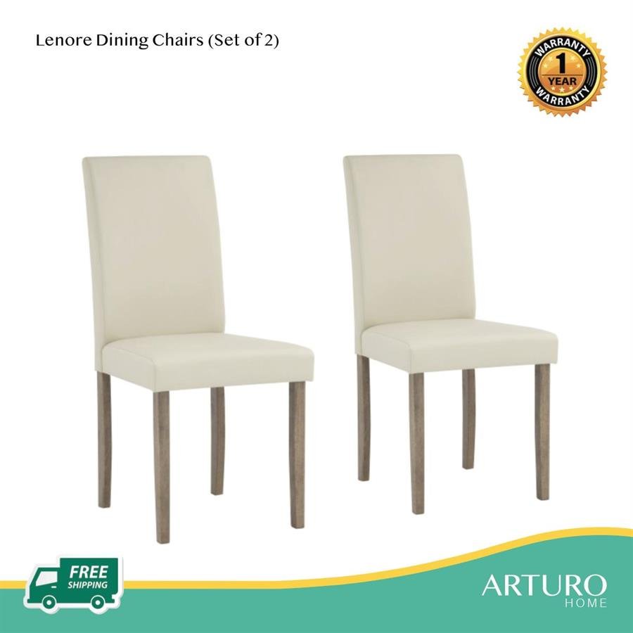 Arturo - Lenore Dining Chairs (Set of 2) / Solid Wood Chair/ PVC (Free ...