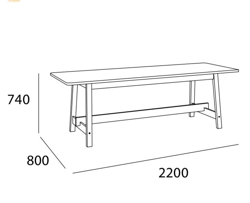 Arturo - Haynes Dining Table (2.2M)/ Solid Wood Dining Table/ Rectangle ...