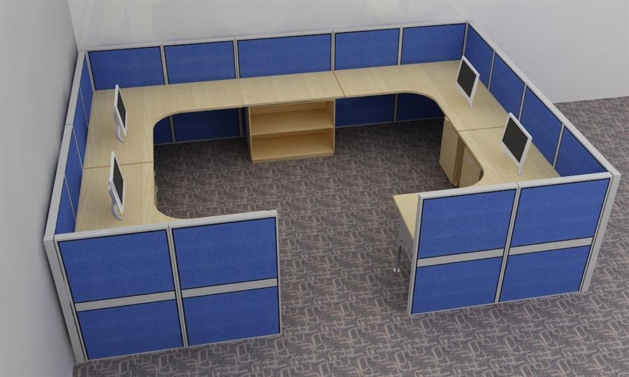 Office Desk/workspace Cluster of 4 | Building Materials Online