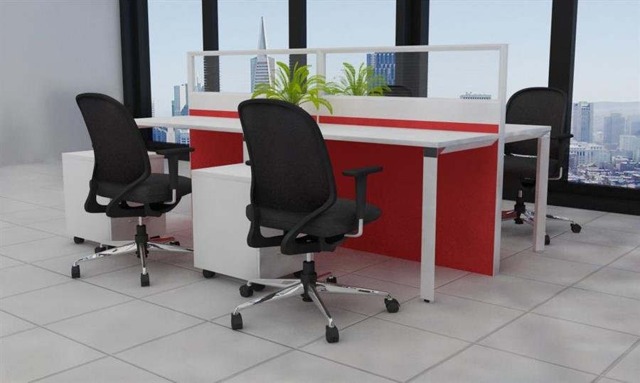 Office Desk/workspace Cluster of 4 | Building Materials Online