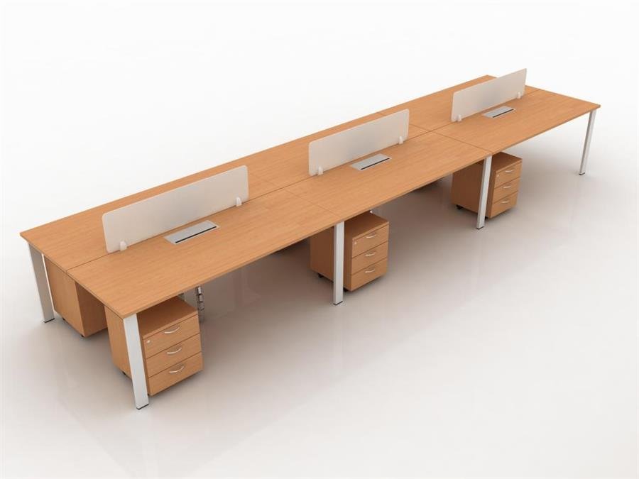Office Desk/workspace Cluster of 6 | Building Materials Online