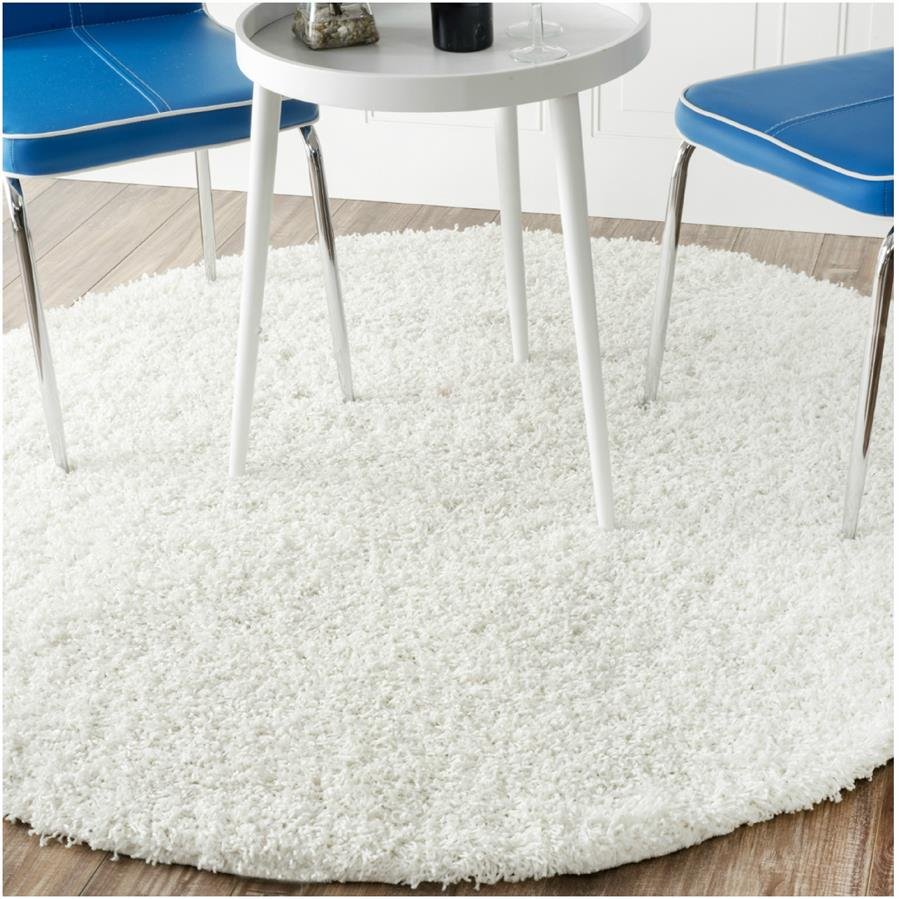 Safa White Plush Round Rug (Pre-Order) [RG262] | Building Materials Online