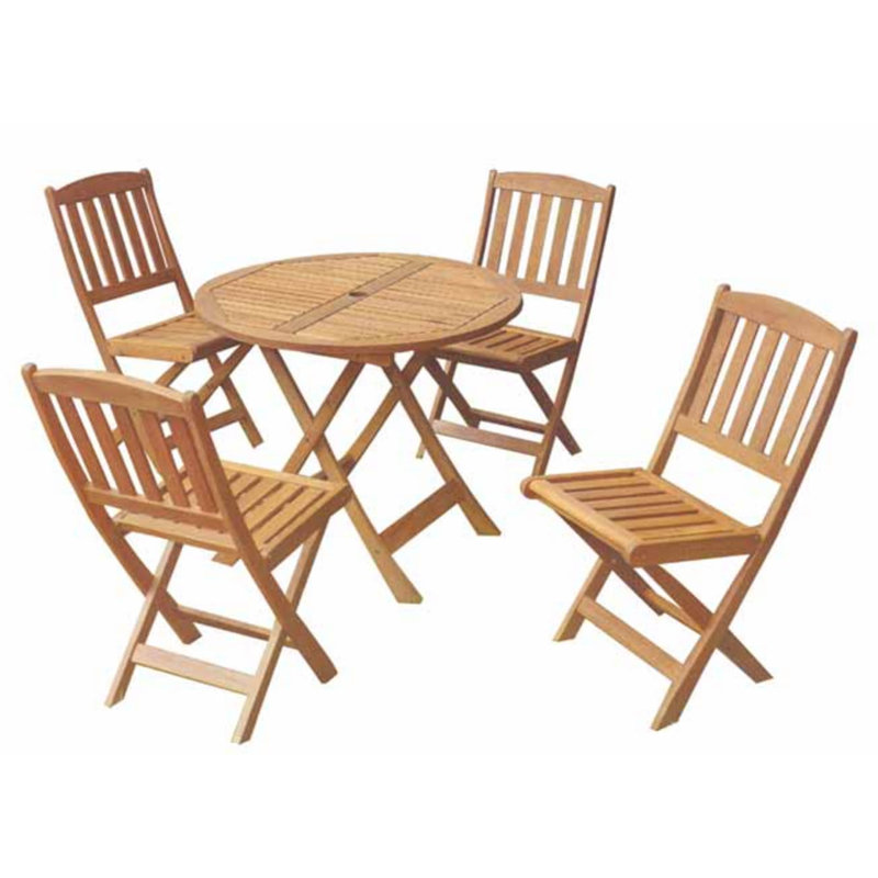 NANCY solid acacia 4 seater outdoor folding set | Building Materials Online