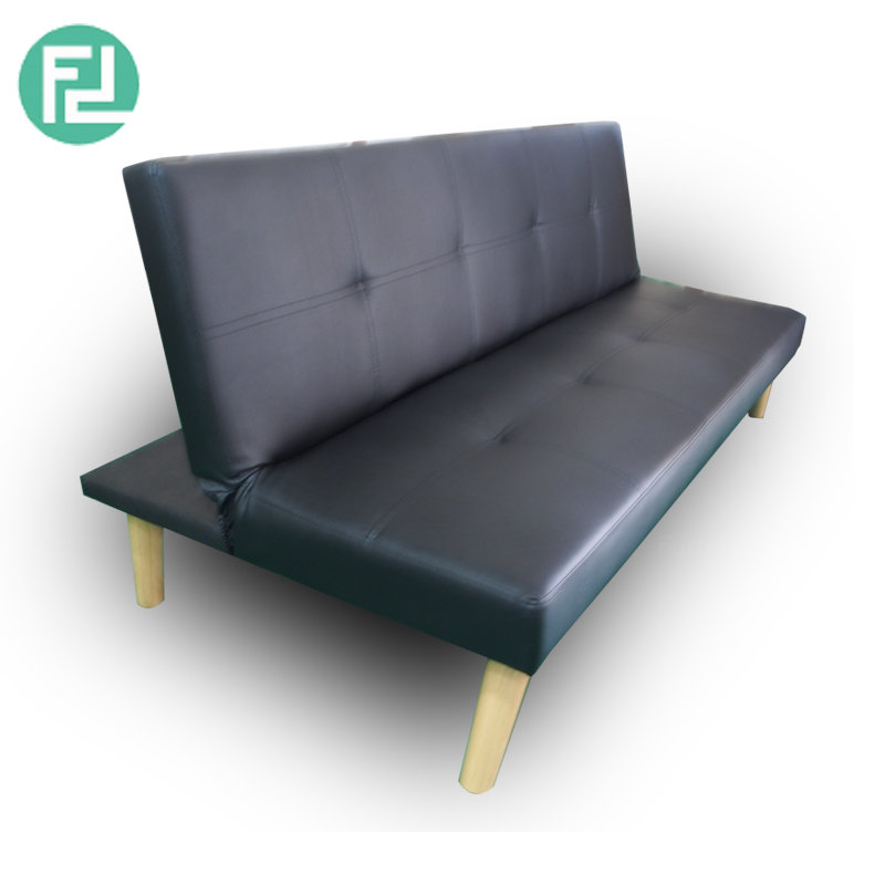 JAMIE 3 seater PVC sofa bed-black | Building Materials Online