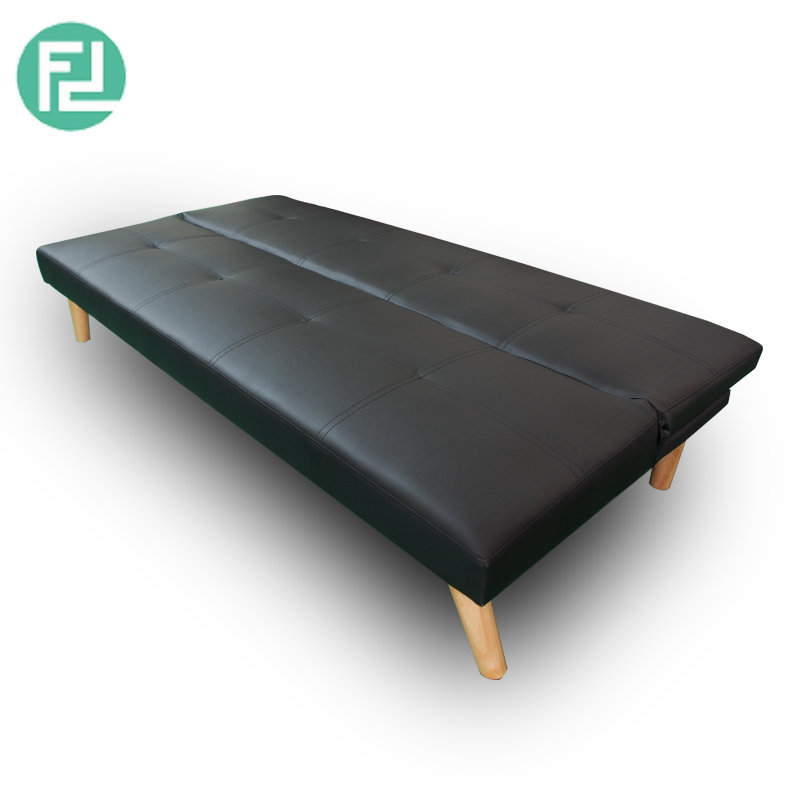 JAMIE 3 seater PVC sofa bed-black | Building Materials Online