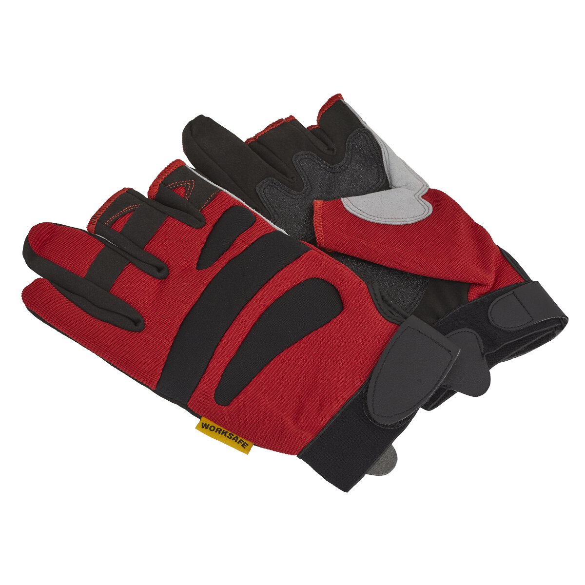Red Fingerless Multi-Task Gloves Large - Pair | Building Materials Online