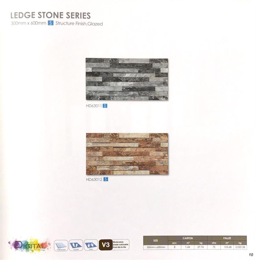 White Horse Ledge Stone Series Porcelain Stone Tiles 300x600mm ...