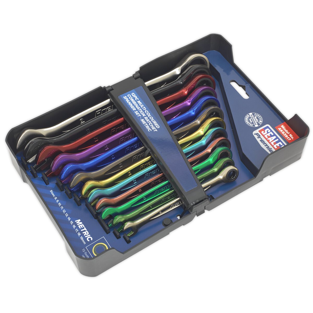 Combination Ratchet Spanner Set 12pc Multi-Coloured Metric | Building ...