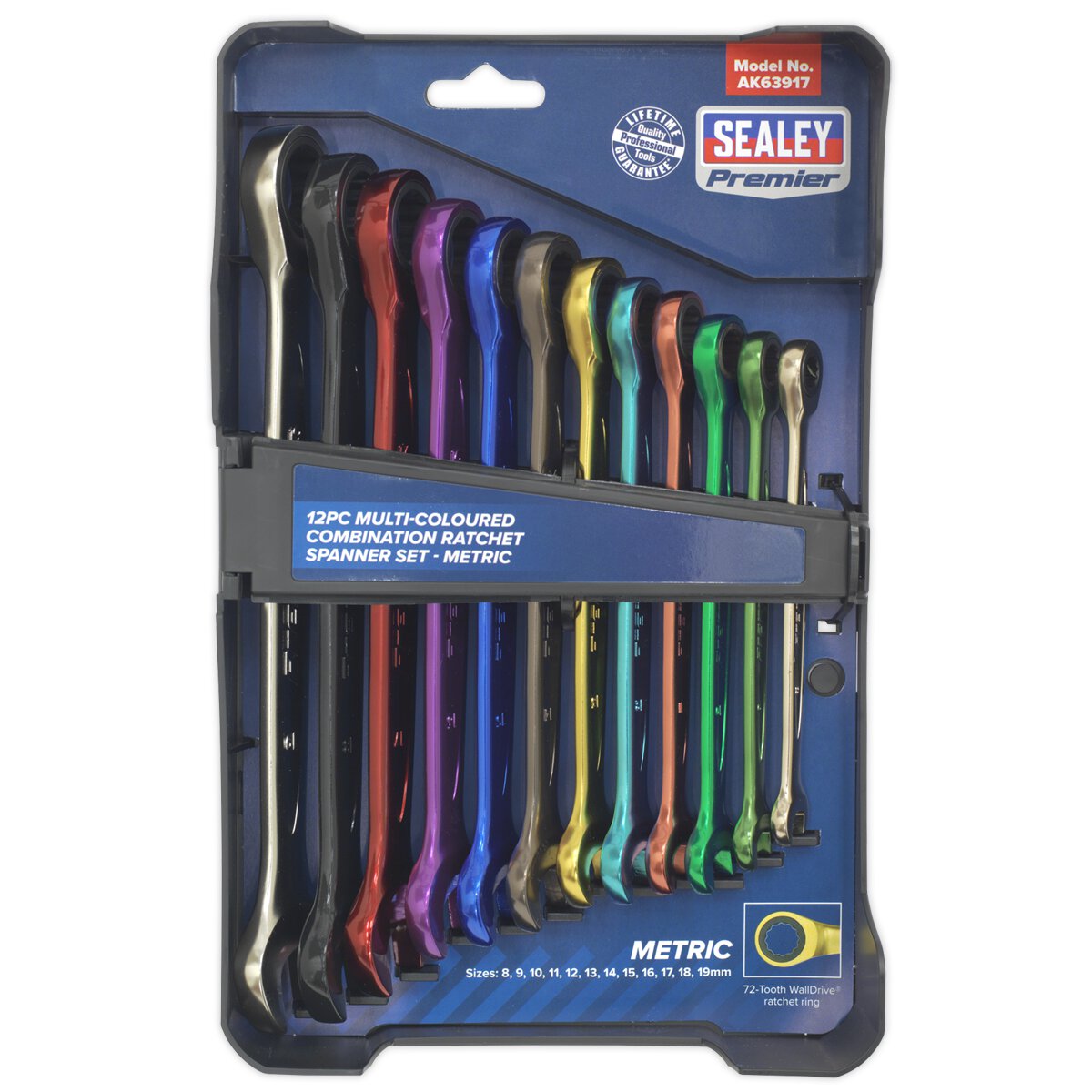 Combination Ratchet Spanner Set 12pc Multi-Coloured Metric | Building ...