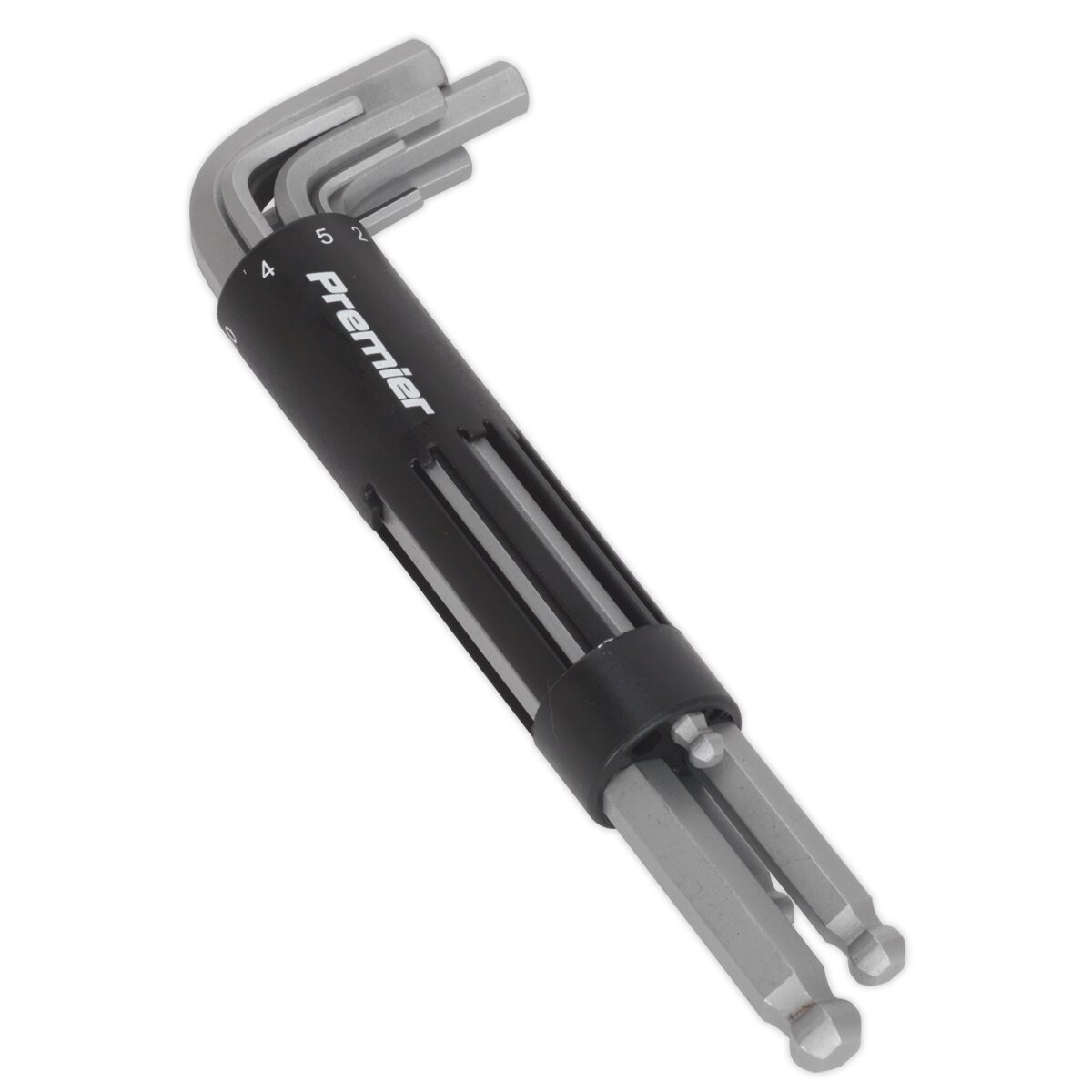 Ball-End Hex Key Set with Power Bar 8pc Long Display Box of 10 ...