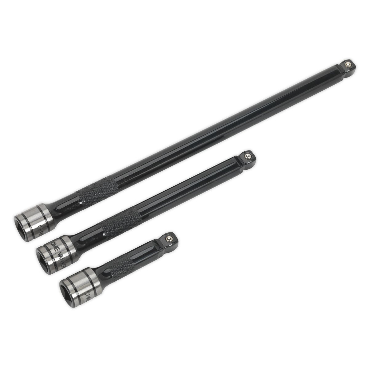 Wobble/Rigid Extension Bar Set 3pc 3/8"Sq Drive Black Series | Building ...