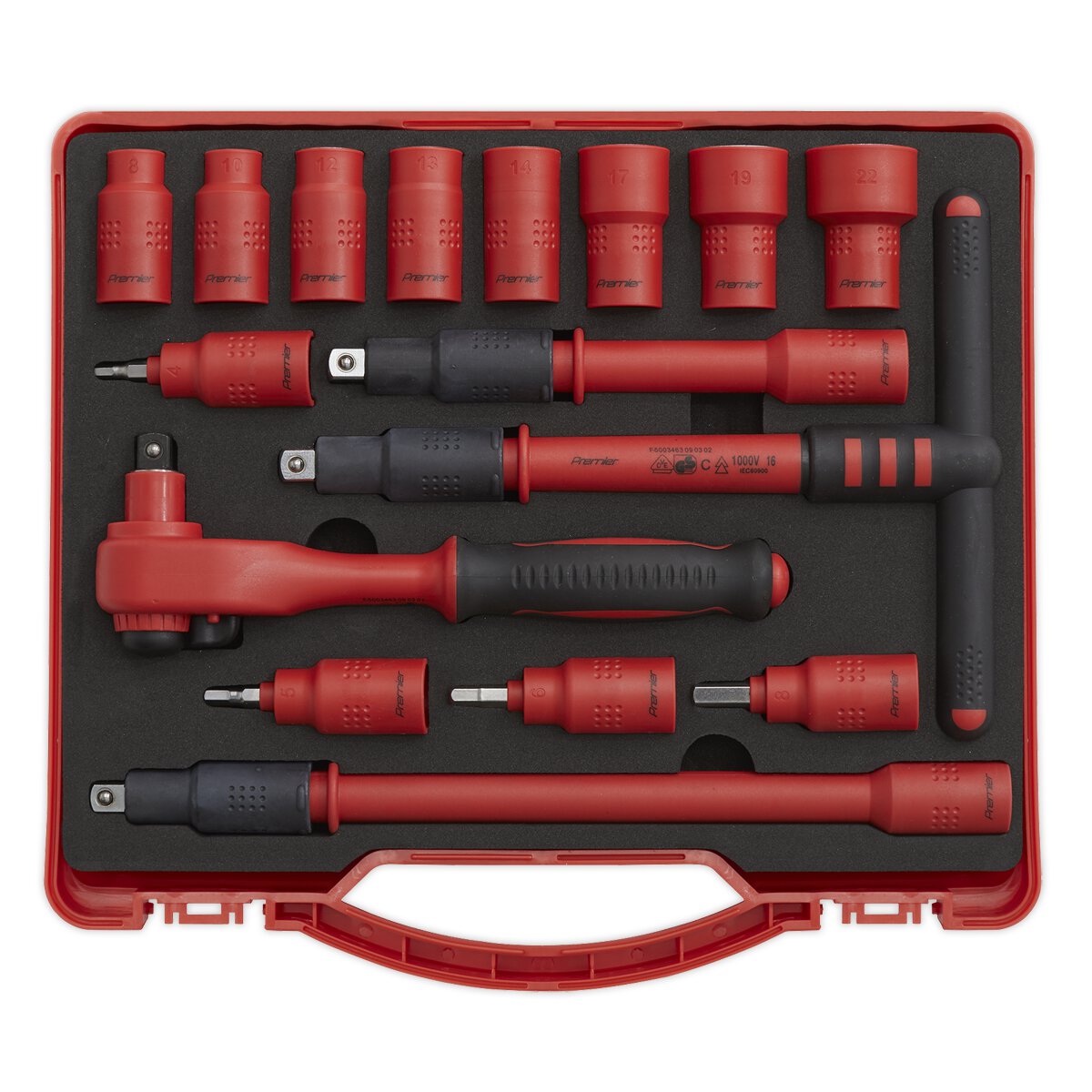 Insulated Socket Set 16pc 3/8"Sq Drive 6pt WallDrive® VDE Approved ...