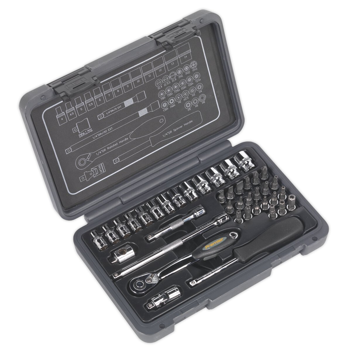 Socket Set 40pc 1/4"Sq Drive 6pt WallDrive® Metric | Building Materials ...