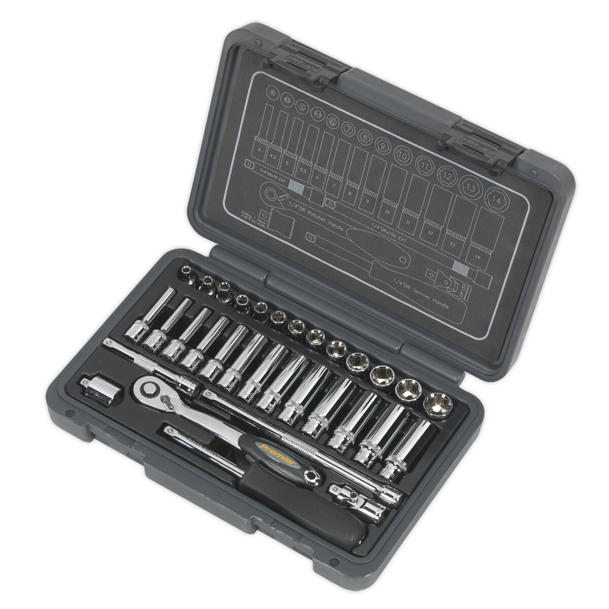 Socket Set 32pc 1/4"Sq Drive 6pt WallDrive® Metric | Building Materials ...