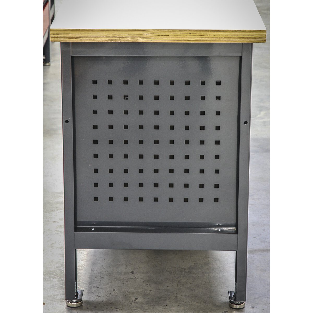 Workstation with 2 Drawers, 2 Cupboards & Open Storage | Building ...