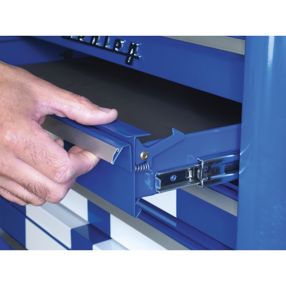 Rollcab 4 Drawer Retro Style - Blue with White Stripes | Building ...
