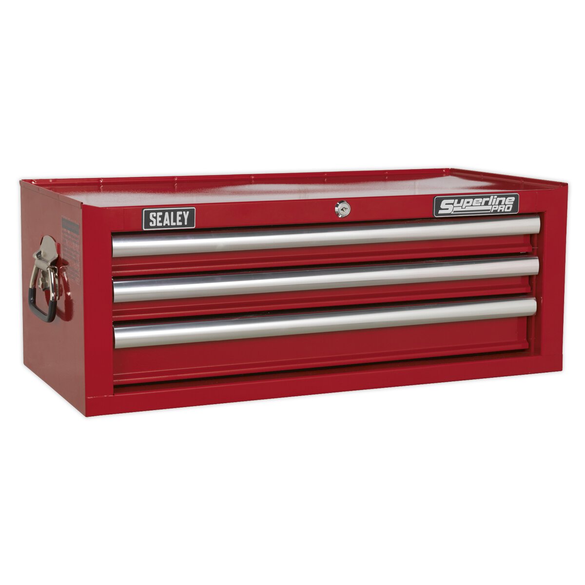 Mid-Box 3 Drawer with Ball Bearing Slides - Red | Building Materials Online