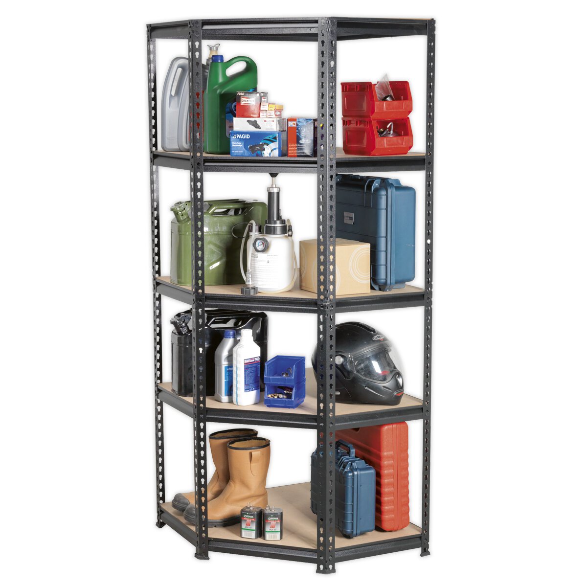 Corner Racking Unit 5 Level 150kg Capacity Per Level | Building ...