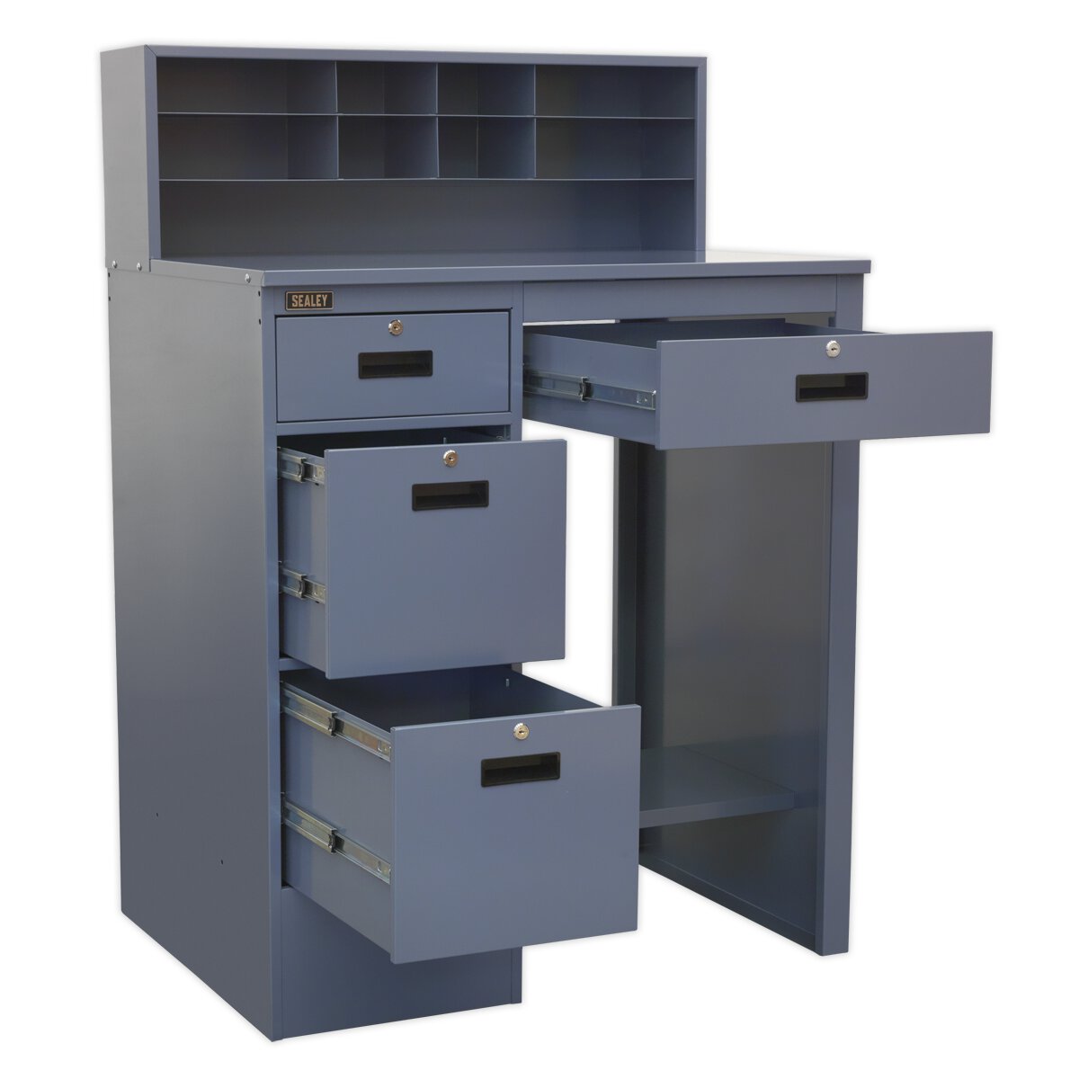 Industrial Workstation 4 Drawer - Grey | Building Materials Online