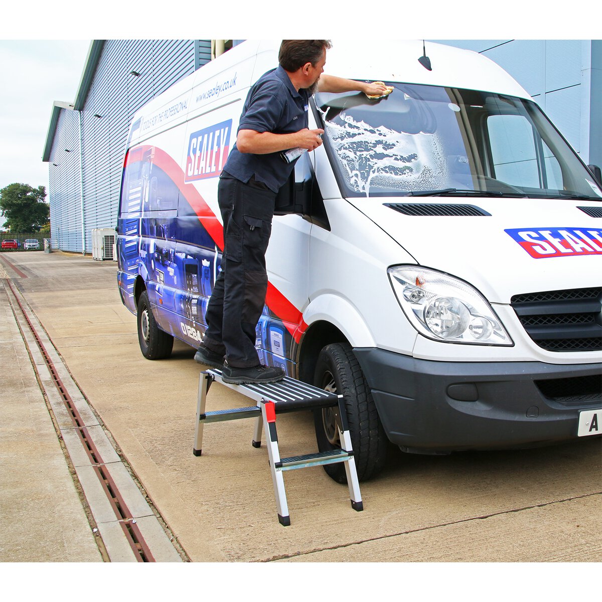 Aluminium Folding Platform 2-Tread EN 14183 | Building Materials Online