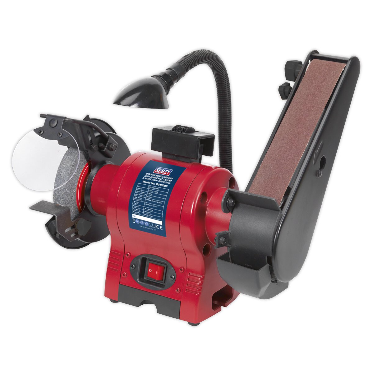 Bench Grinder Ø150mm with 50mm Belt Sander & Work Light 250W/230V ...