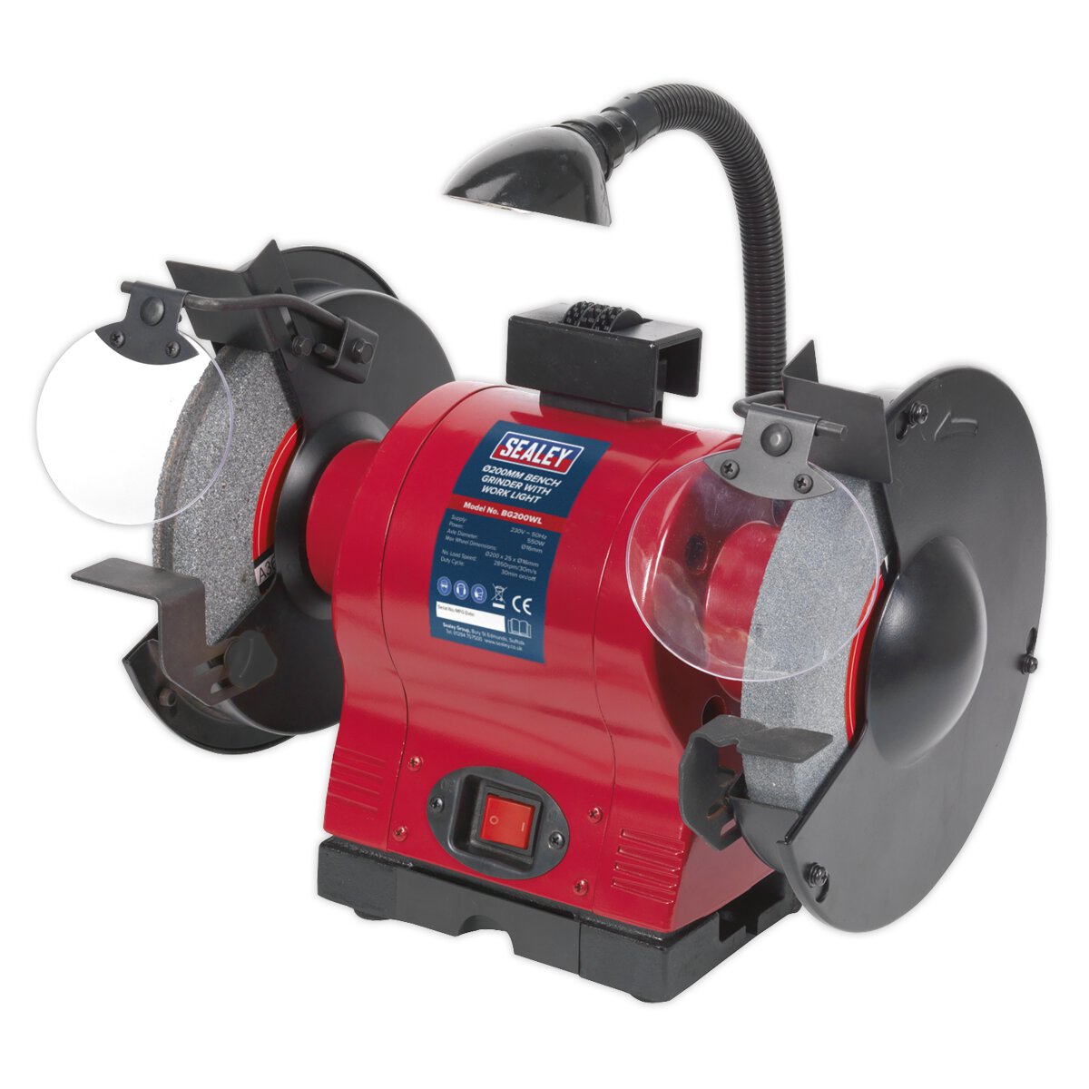 Bench Grinder Ø200mm with Work Light 550W/230V | Building Materials Online