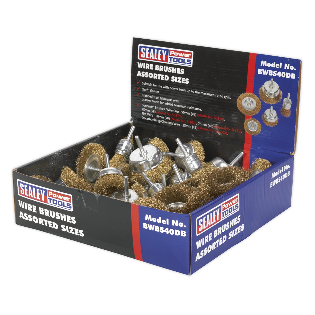 Wire Brushes Assorted Sizes Display Box of 40 | Building Materials Online