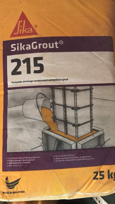 Sika Grout 215 Pumpable Shrinkage Compensated Cementitious Grout 25kg ...