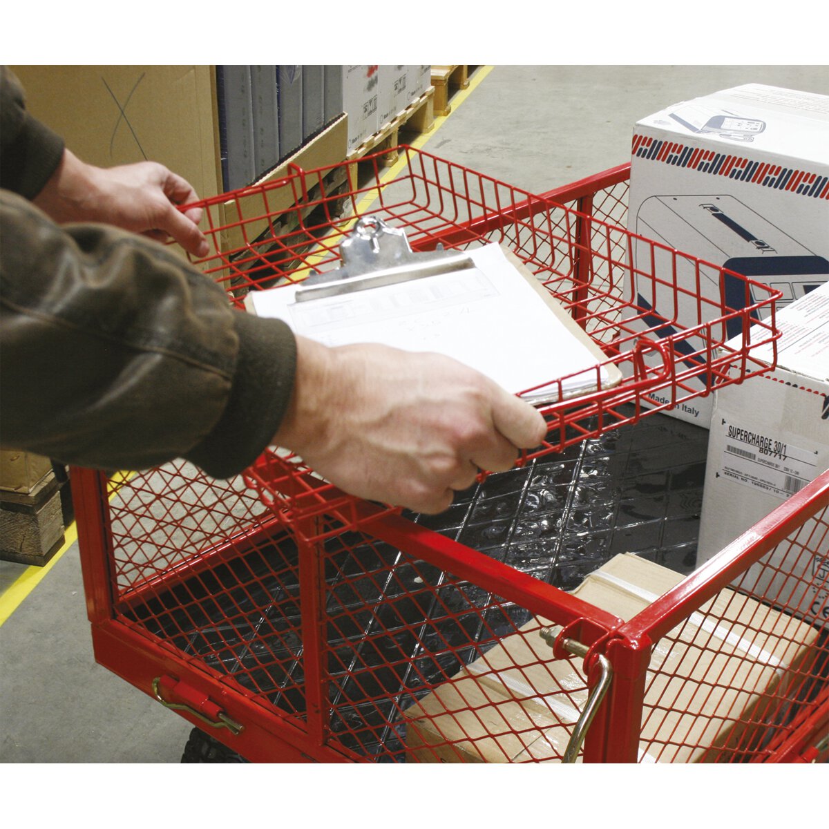 Platform Truck with Sides Pneumatic Tyres 450kg Capacity | Building Materials Online