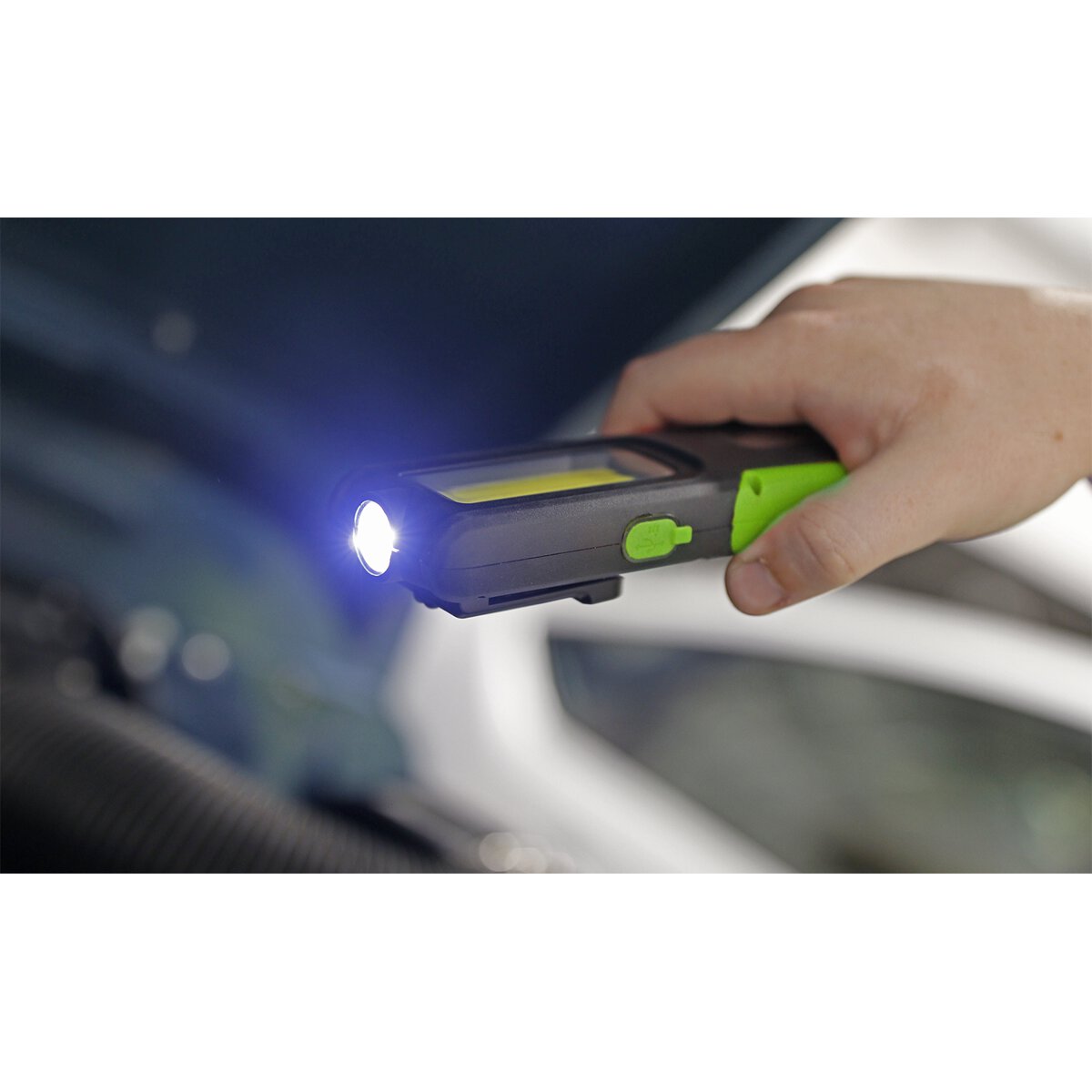 Rechargeable Inspection Lamp Green 5W COB + 3W LED + Power Bank ...