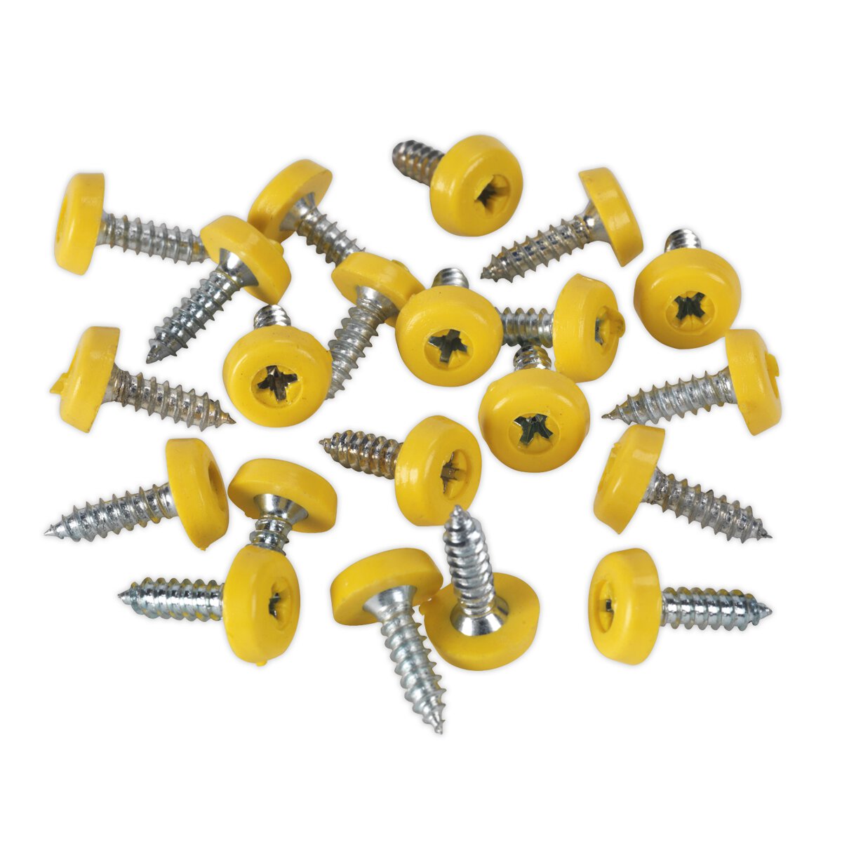 Numberplate Screw Plastic Enclosed Head 4.8 x 18mm Yellow Pack of 50 ...