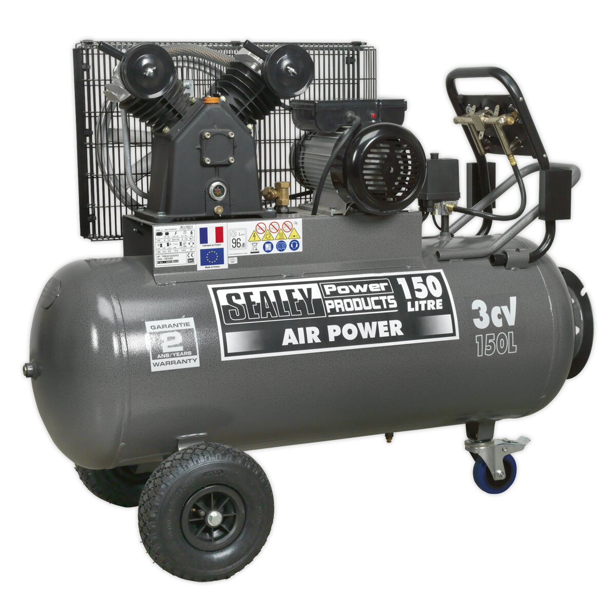 Compressor 150L Belt Drive 3hp with Front Control Panel | Building ...