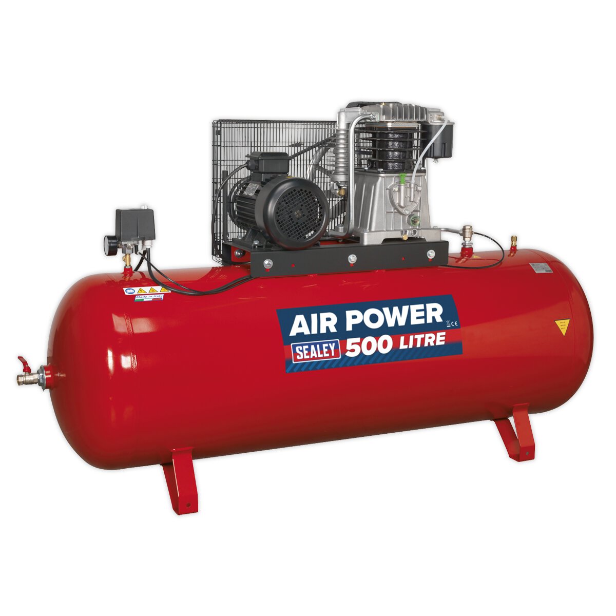 Compressor 500L Belt Drive 7.5hp 3ph 2-Stage with Cast Cylinders ...