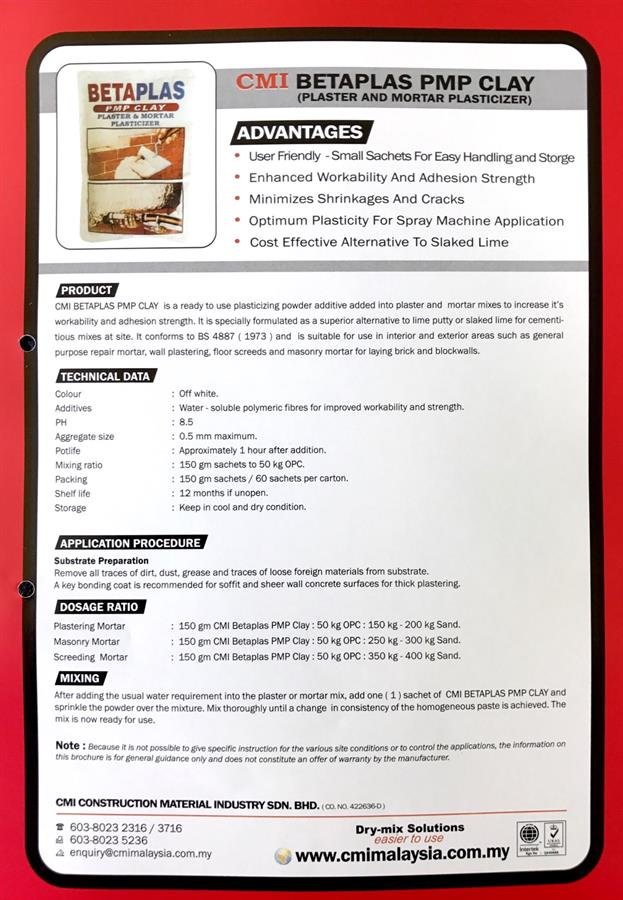 CMI Betaplas PMP Clay | Building Materials Online