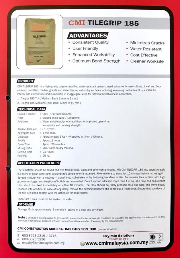 CMI Tilegrip 185 | Building Materials Online