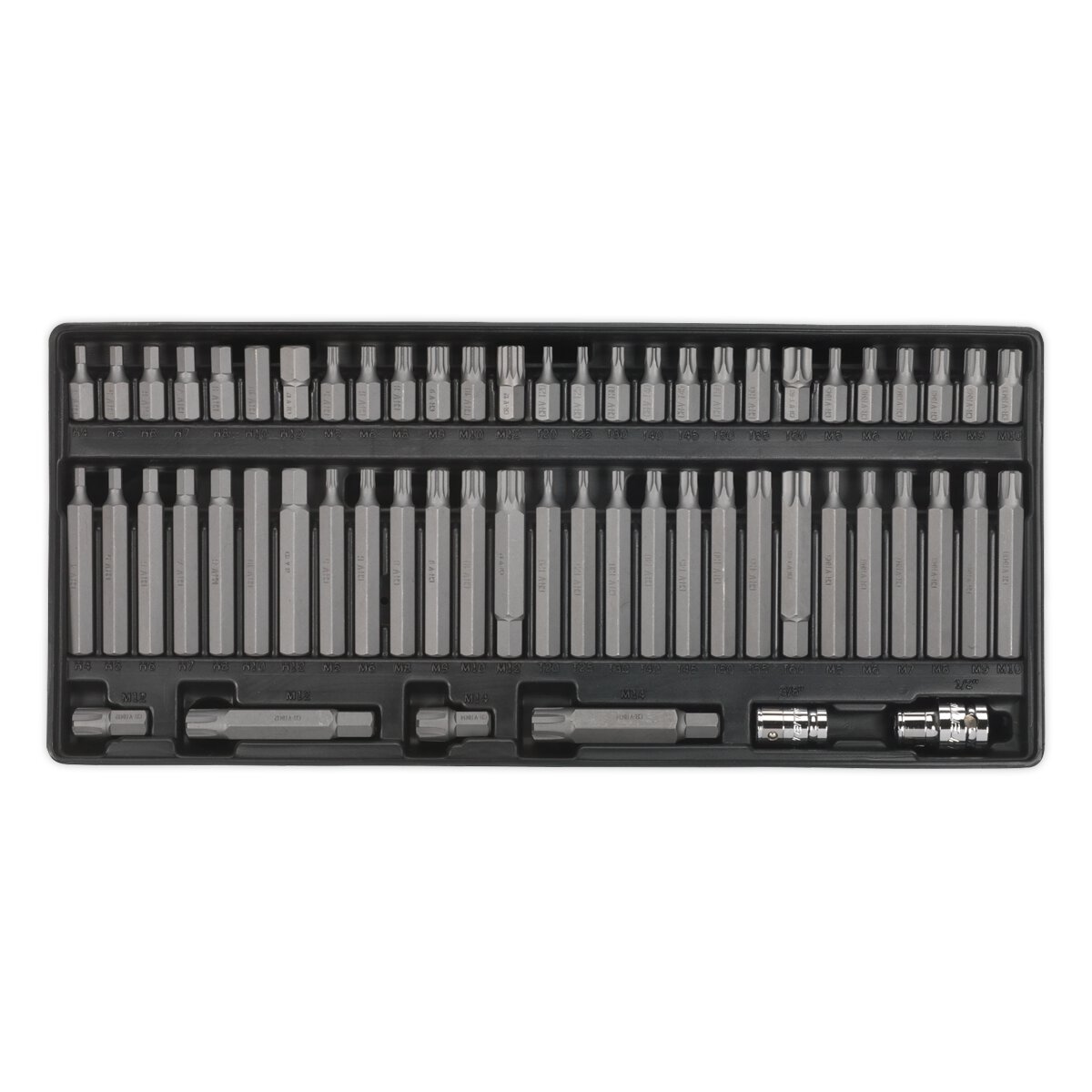 Tool Tray with Security TRX-Star*/Hex/Ribe/Spline Bit Set 60pc ...