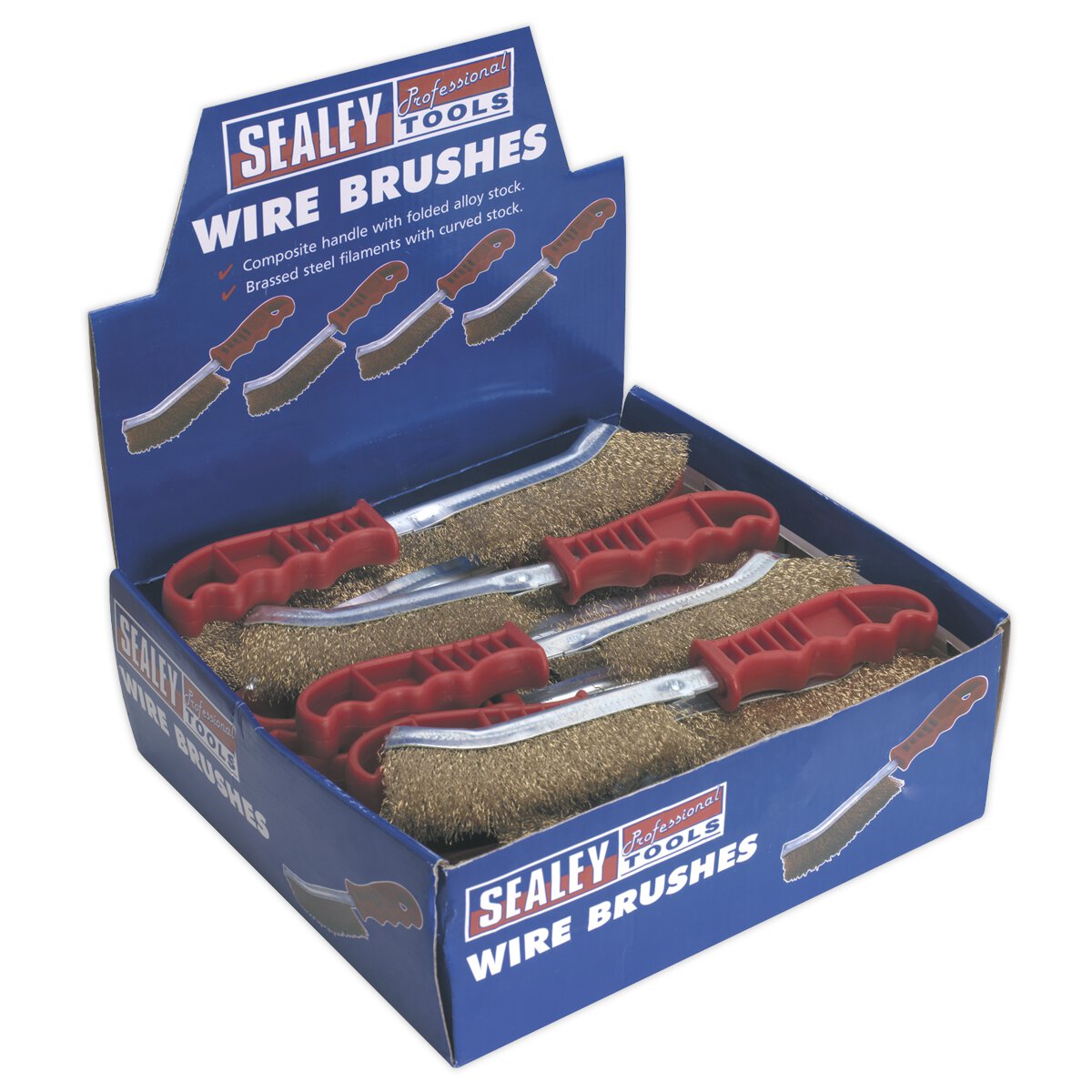 Wire Brush Brassed Steel Plastic Handle Display Box of 24 | Building ...