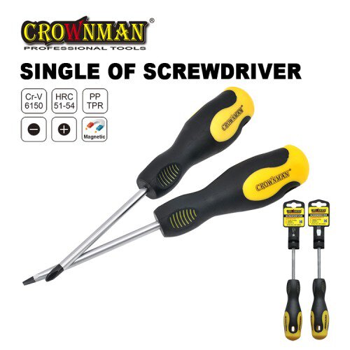 Crownman 3.0*75mm Screwdriver with Double Color TPR Handle | Building ...