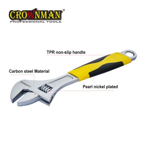 Crownman 8" Adjustable Wrench with Double Color Handle | Building ...