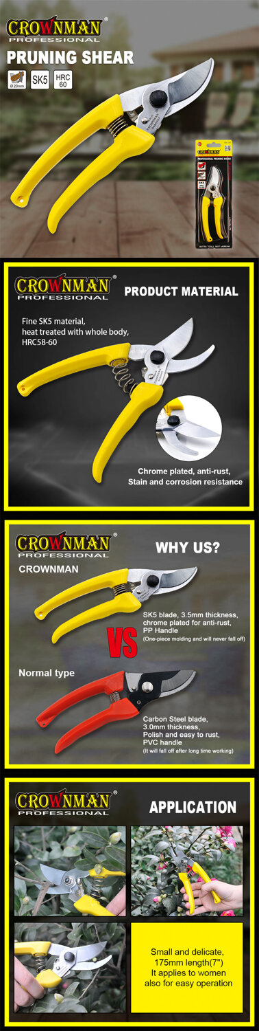 Crownman Professional Pruning Shear with Plastic Handle | Building ...
