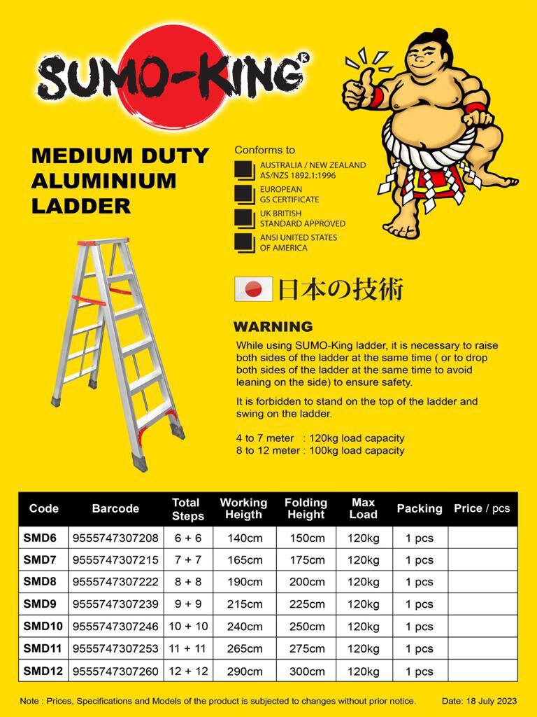 SUMO KING MEDIUM DUTY ALUMINIUM LADDER | Building Materials Online