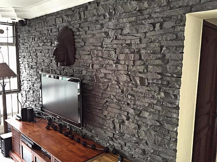 Silt Black Slate Stone Wall Panel | Building Materials Online
